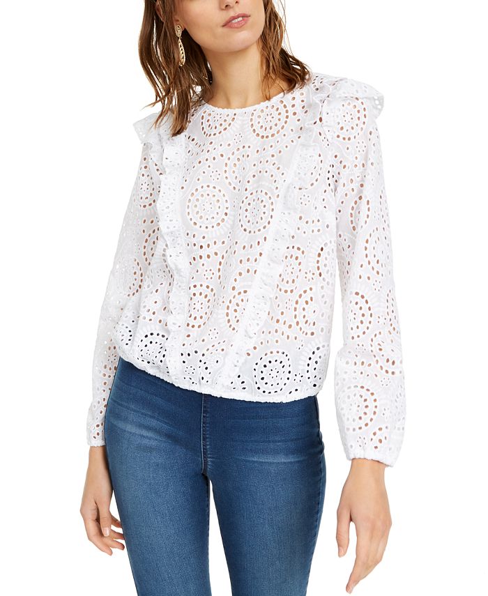 INC International Concepts INC Ruffled Eyelet Top, Created for Macy's ...