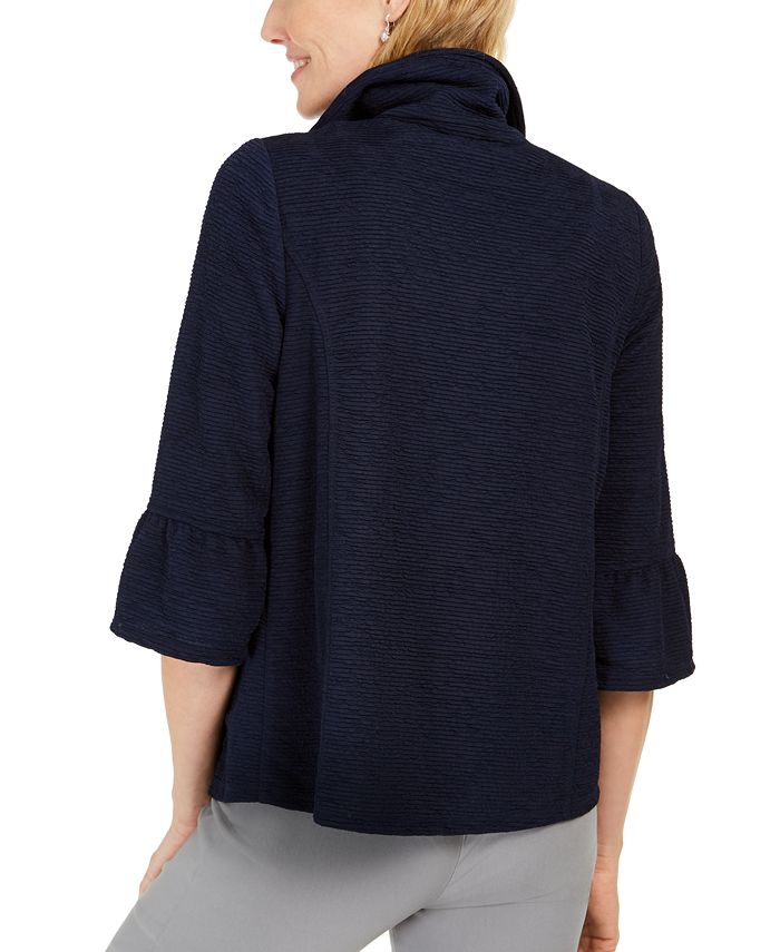 JM Collection Textured Bell-Sleeve Jacket, Created for Macy's - Macy's