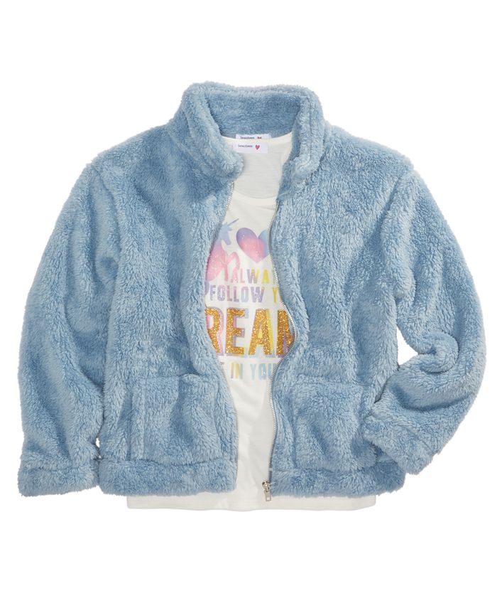 Beautees Big Girls 2-Pc. Fleece Jacket & Unicorn Tank Top Set - Macy's
