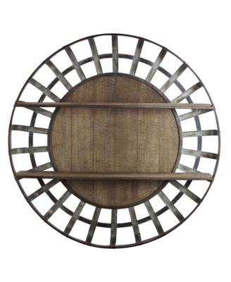 American Art Decor Rustic Round Wall Shelf Organizer - Macy's