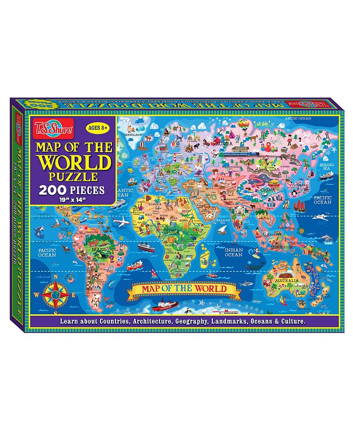 T.S. Shure Map of The World Jigsaw Puzzle, 200-Piece - Macy's