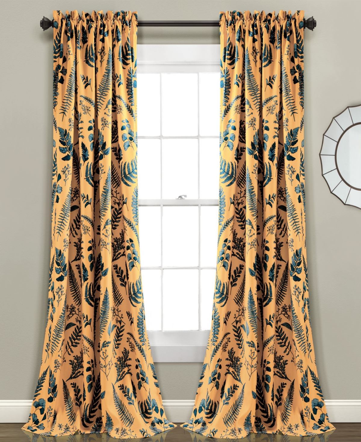 Click here for Devonia Botanical Print 52 x 84 Curtain Set - Yell... prices