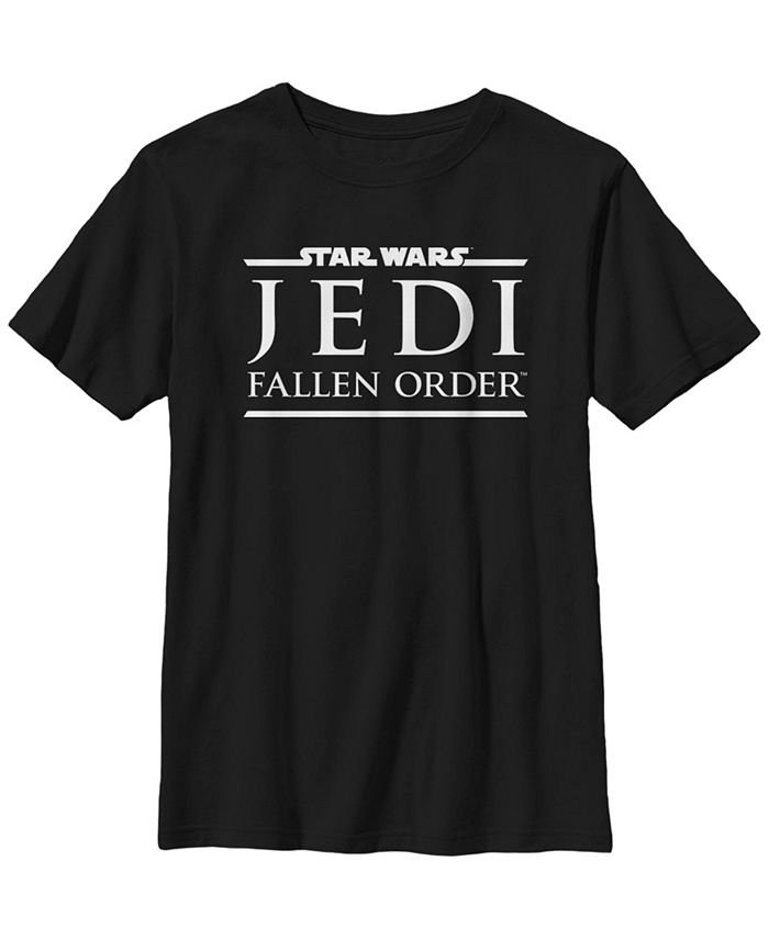 Star Wars Big Boys Jedi Fallen Order Text Logo Short Sleeve T-Shirt ...