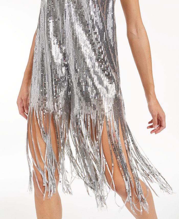 French Connection Sequined Fringe Romper - Macy's