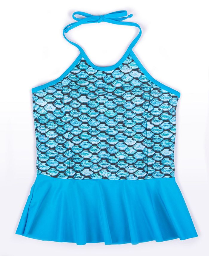 Fin Fun Girls Scale-Print Peplum Tankini Top - Macy's