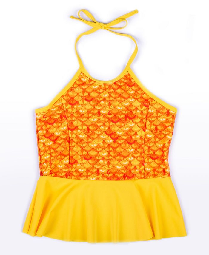 Fin Fun Girls Scale-Print Peplum Tankini Top - Macy's