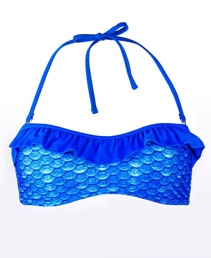 Fin Fun Mermaid Scale-Print Bandeau Bikini Top - Macy's