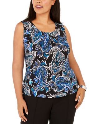 Kasper Plus Size Paisley Print Top - Macy's