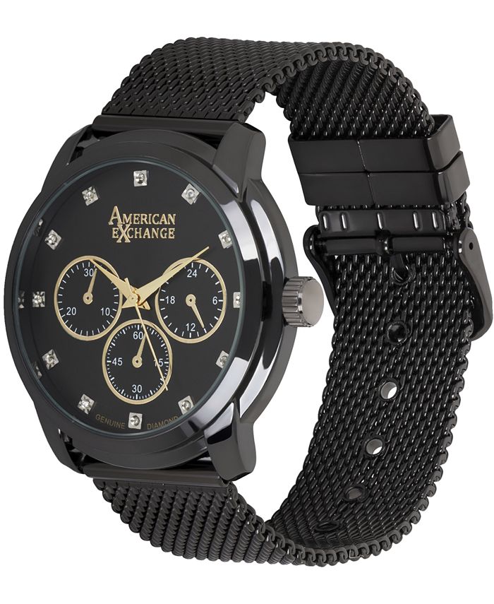 American Exchange Men's Genuine Diamond Collection Watch, 44mm - Macy's