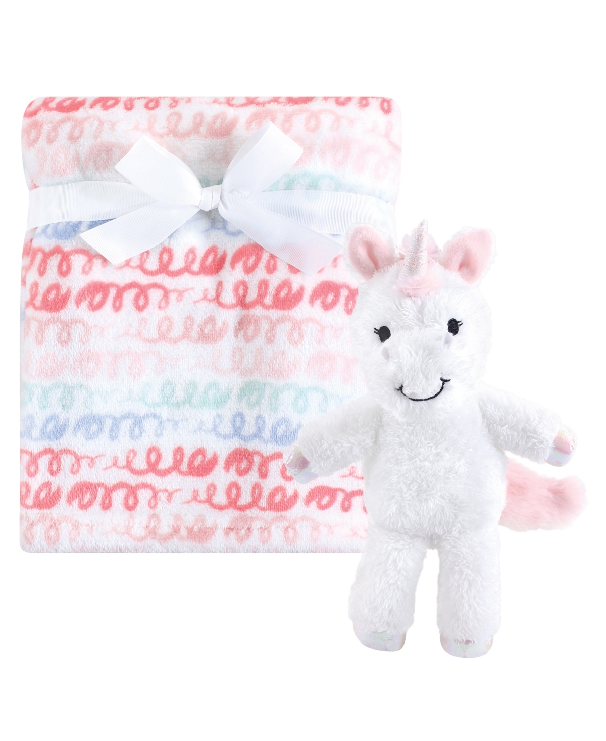 Click here for Hudson Baby Girls Plush Blanket with Toy - White U... prices