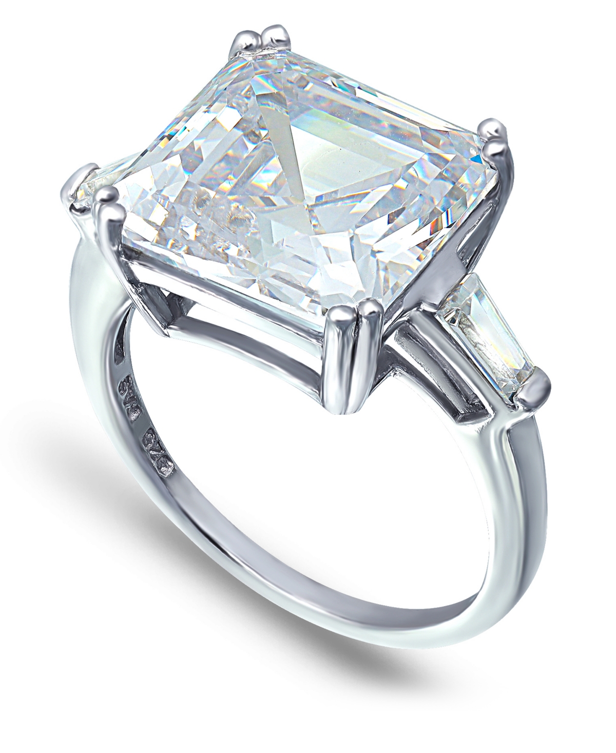 Click here for Cubic Zirconia Asscher Cut Center Stone Ring in Go... prices