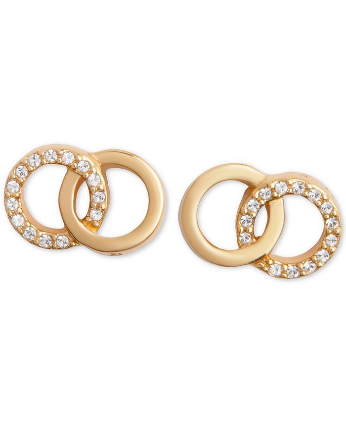 Olivia Burton Crystal Interlocking Ring Stud Earrings - Macy's