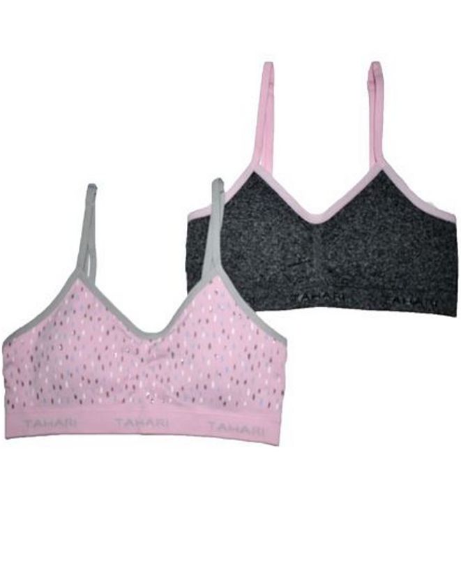 Tahari Girls Tahari Big Girl Seamless 2-Pack Glitter Bra with Removable ...