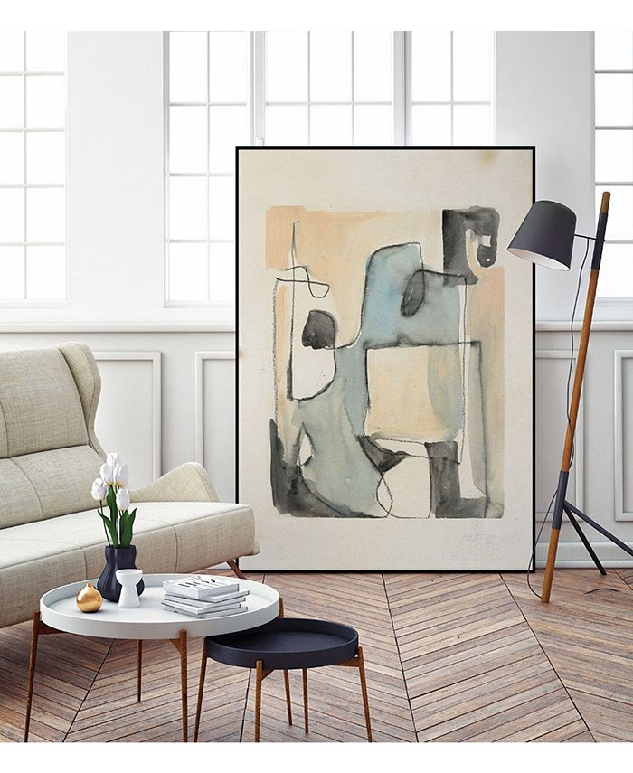 Giant Art 40" x 30" Subdued Abstract II Art Block Framed Canvas - Macy's