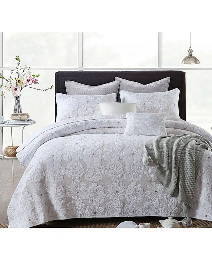 JANEEN HOME Madison Embroidered Cotton Quilt 3-Pc Set - Macy's