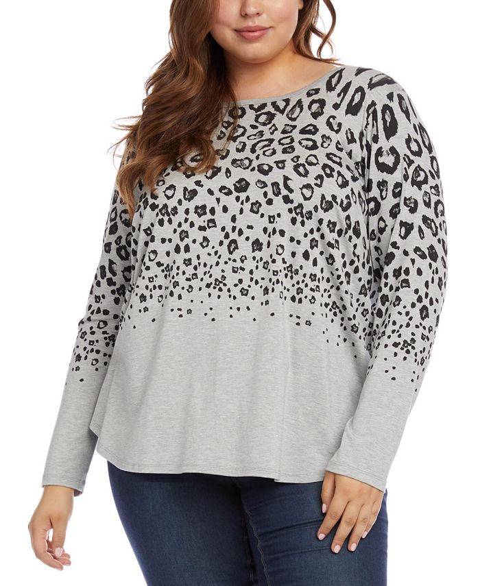 Karen Kane Plus Size Leopard-Print Top - Macy's
