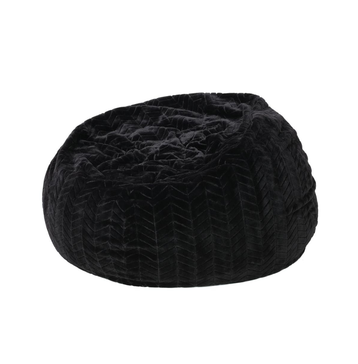 Click here for 3ft. Faux Fur Bean Bag - Black Herringbone prices
