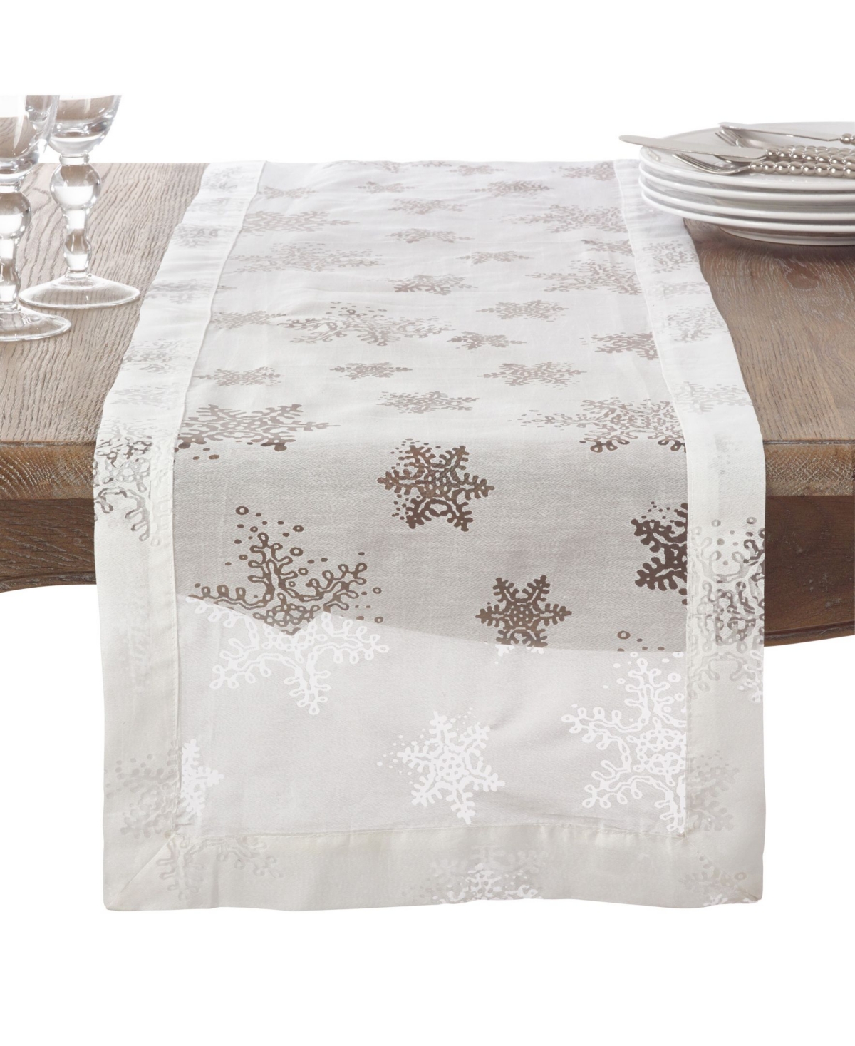 Click here for Saro Lifestyle Table Runner with Burnout Snowflake... prices