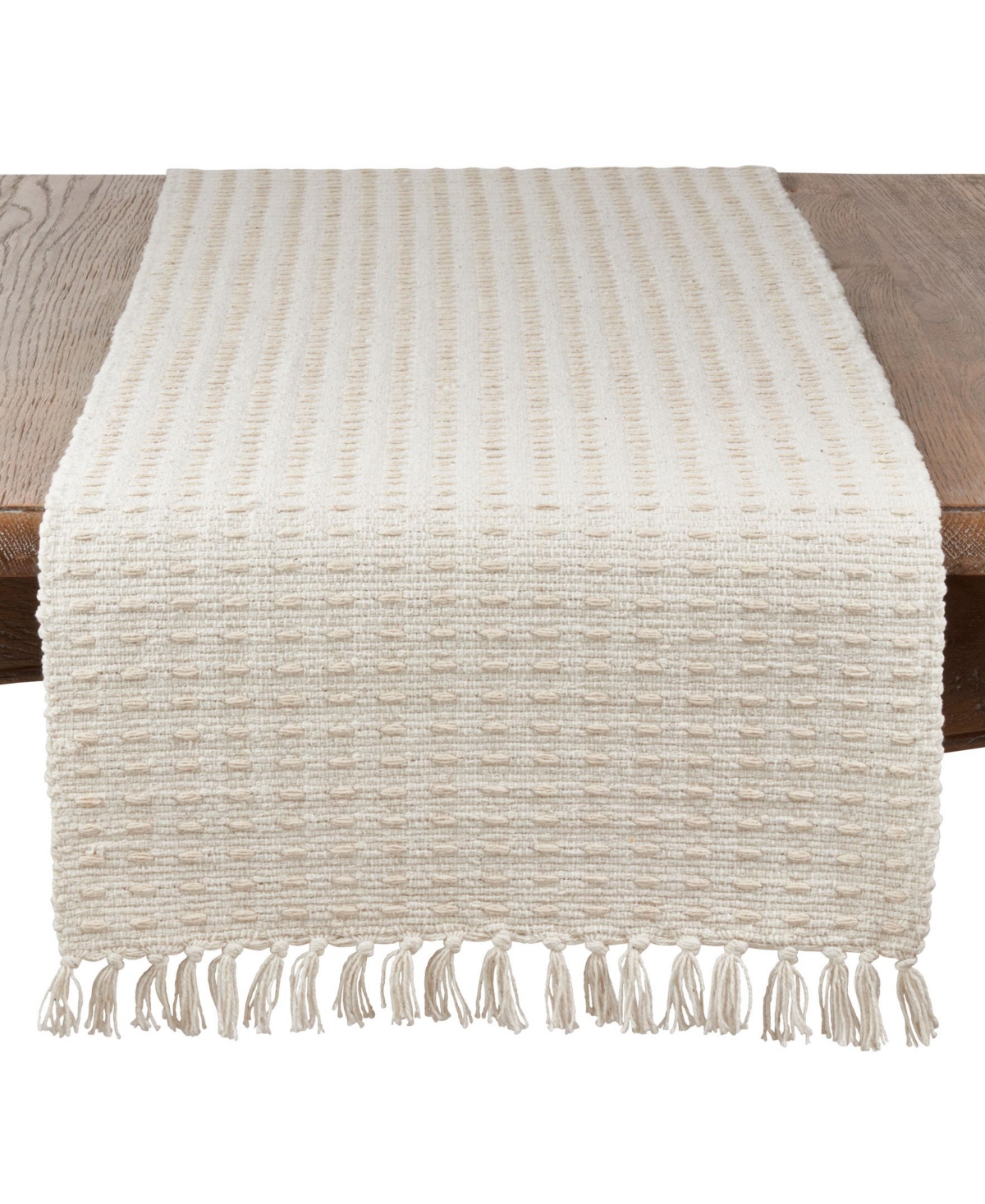 Click here for Saro Lifestyle Dashed Woven Long Table Runner - Na... prices
