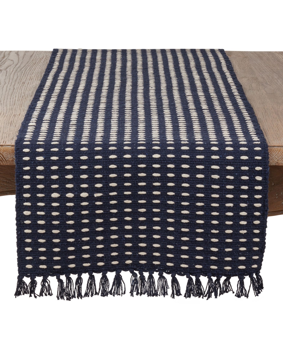 Click here for Saro Lifestyle Dashed Woven Long Table Runner - Na... prices