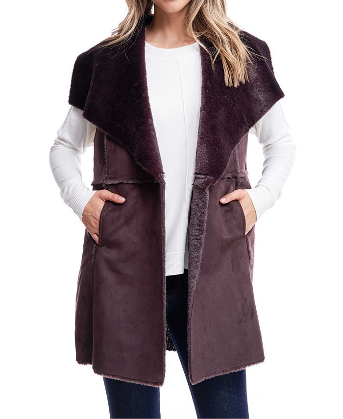 Fever Faux-Fur Open-Front Vest - Macy's