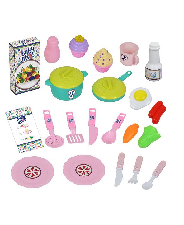 Baby Alive Pretend Play Baby Doll Kitchen Set with Cooking Accessories ...
