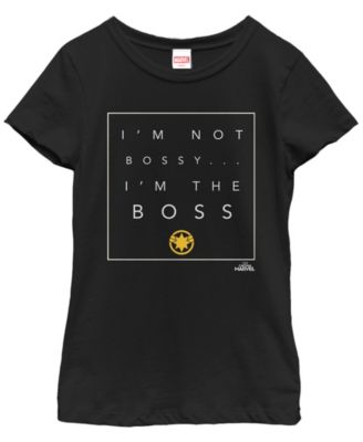 Fifth Sun Marvel Big Girl's Captain Marvel Not Bossy I'm The Boss Short ...