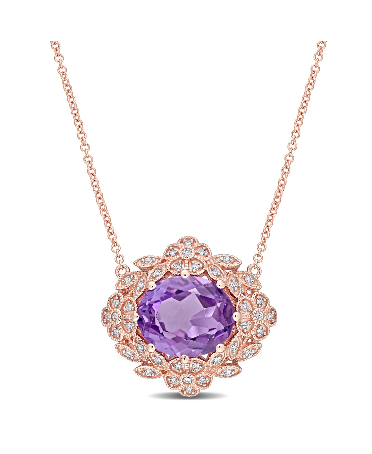 Click here for Amethyst (4 ct. t.w.) and Diamond (1/5 ct. t.w.) F... prices