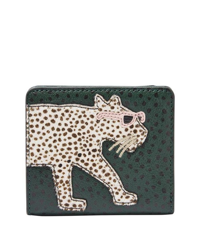 Fossil Logan Small Leather Cheetah Wallet - Macy's
