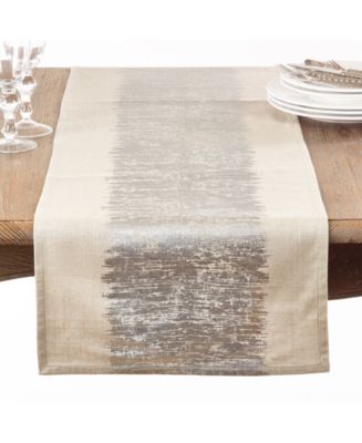 Saro Lifestyle Metallic Banded Table Runner - Macy's