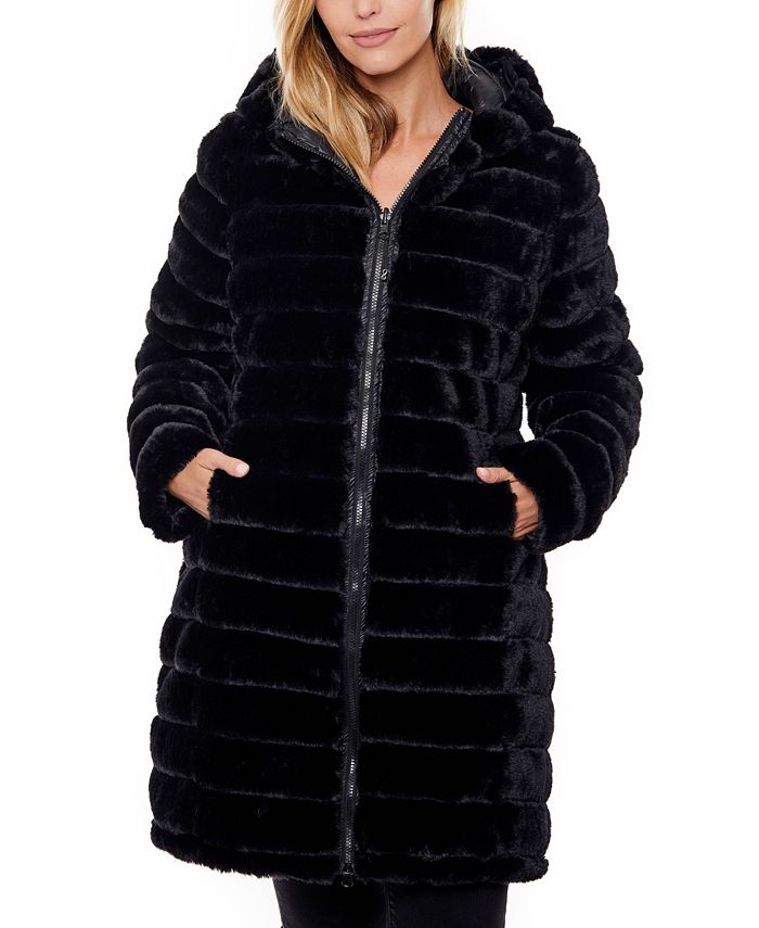 Be Boundless Sphere Reversible Faux Fur/Nylon Coat - Macy's