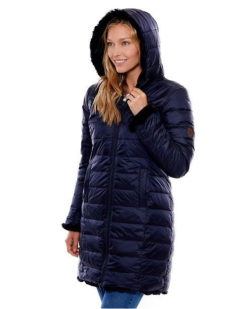Be Boundless Sphere Reversible Faux Fur/Nylon Coat & Reviews - Jackets ...