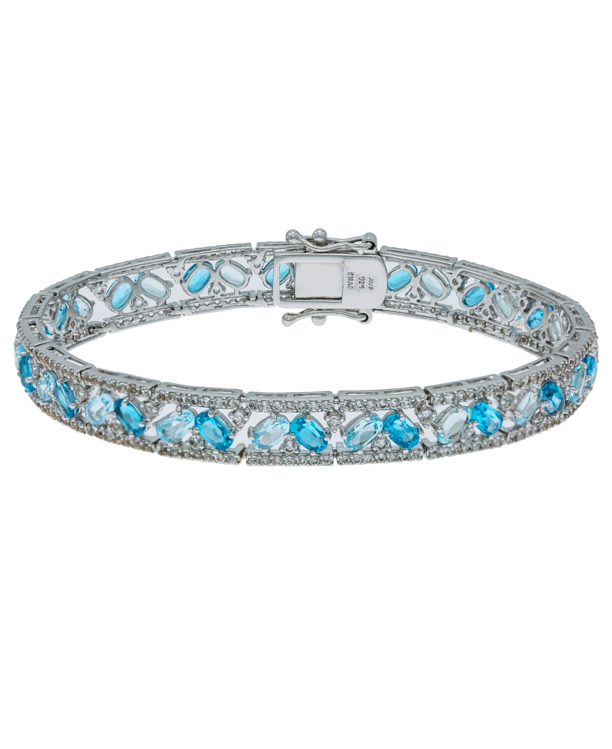 Click here for Blue and White Topaz Tennis Bracelet in Sterling S... prices