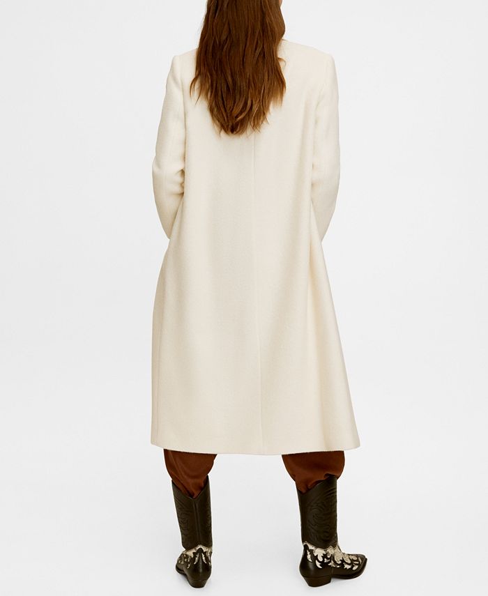 MANGO Structured Wool Coat - Macy's