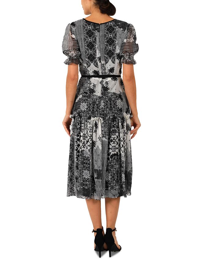 Donna Ricco Printed A-Line Dress - Macy's