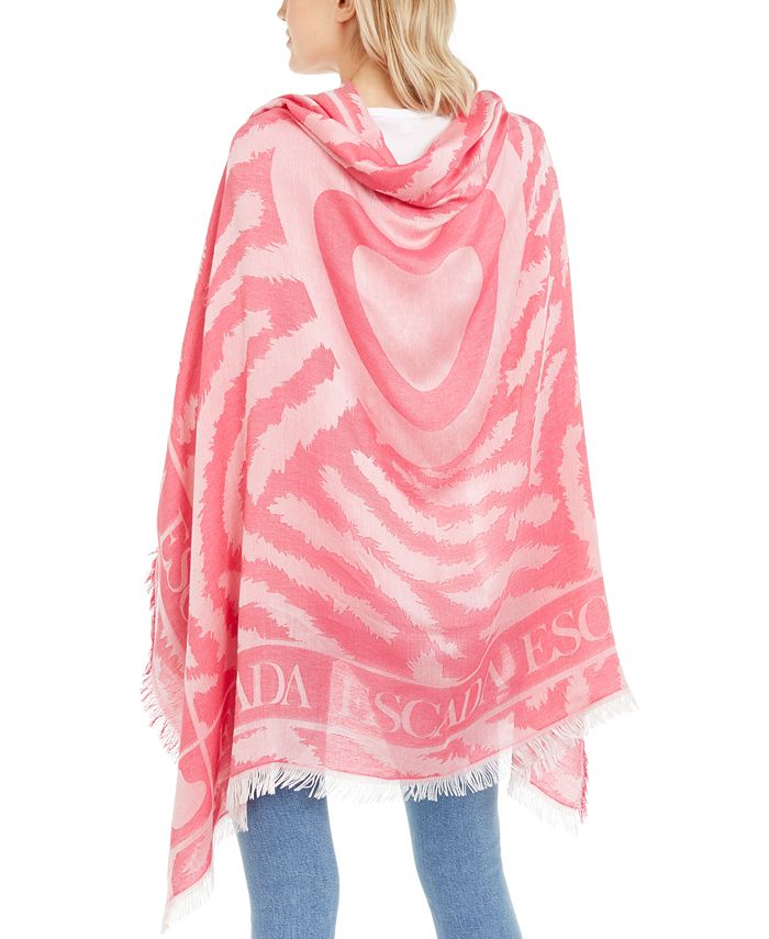 Escada Fringed Patterned Scarf - Macy's