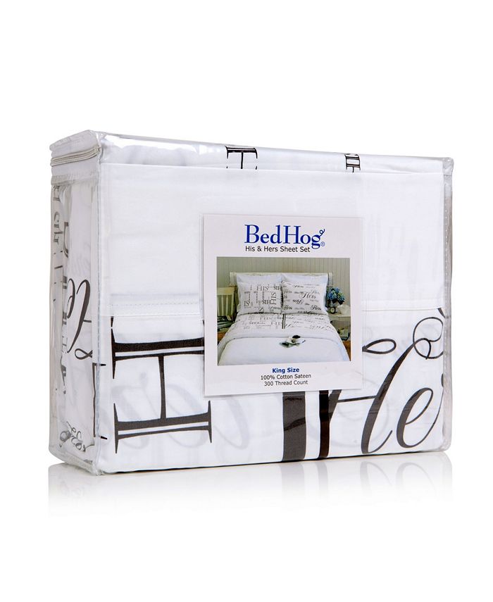 Bed Hog His and Hers Sheet Set of 4, 300 Thread Count, Queen & Reviews ...