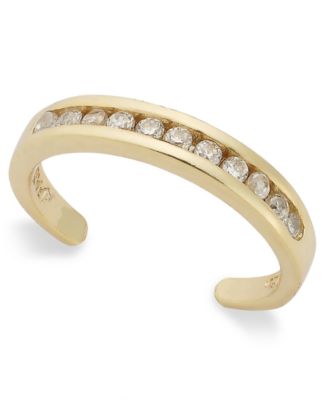 Giani Bernini B. Brilliant Cubic Zirconia Channel Set Toe Ring 1 5 ct. t.w. in 18k Gold over Sterling Silver Macy s