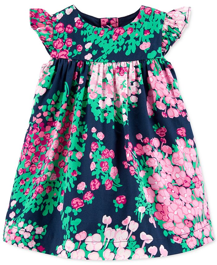 Carter's Baby Girls Floral-Print Sateen Dress - Macy's