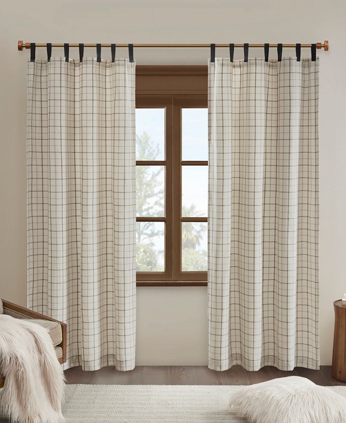 Madison Park Anaheim Plaid Tab Top Fleece Lined Window Panel, 50" x 84 ...