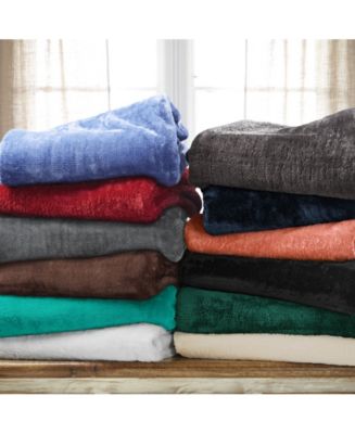 Superior Wrinkle Resistant Plush Fleece Throw, 50" x 60" - Macy's