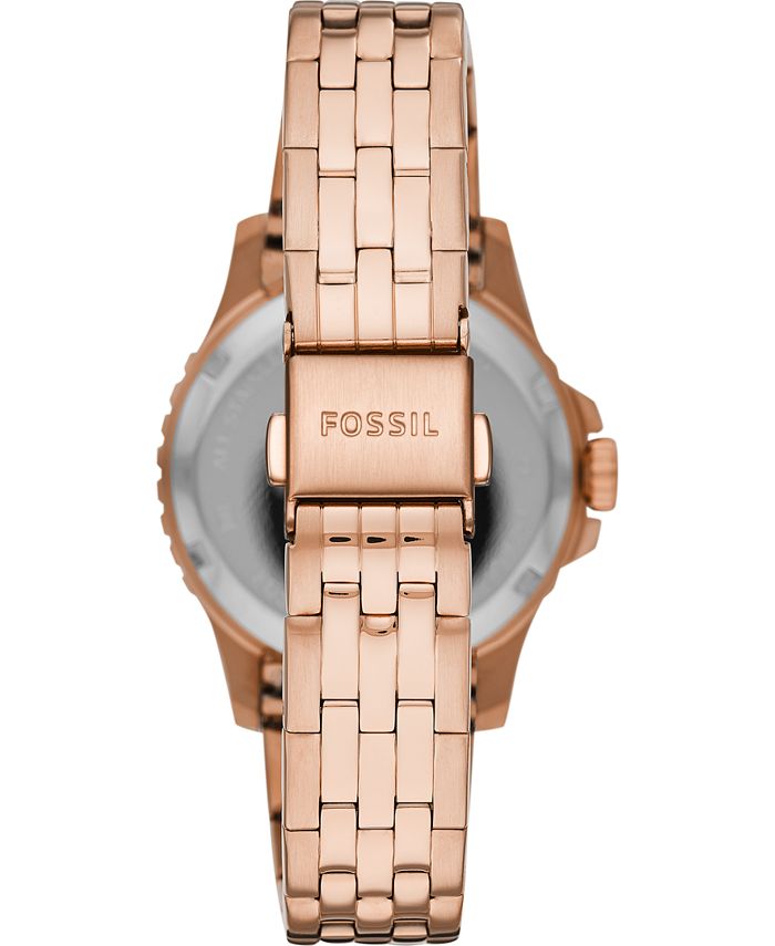 Fossil Women's FB-01 Rose Gold-Tone Stainless Steel Bracelet Watch 36mm - Macy's