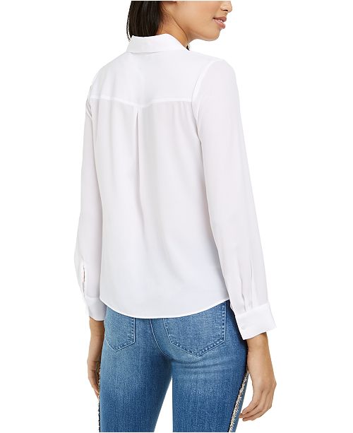 INC International Concepts INC Solid Twist-Front Blouse, Created for ...