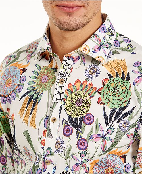 Paisley & Gray Men's Slim-Fit Stretch Thistle Flower Shirt & Reviews ...
