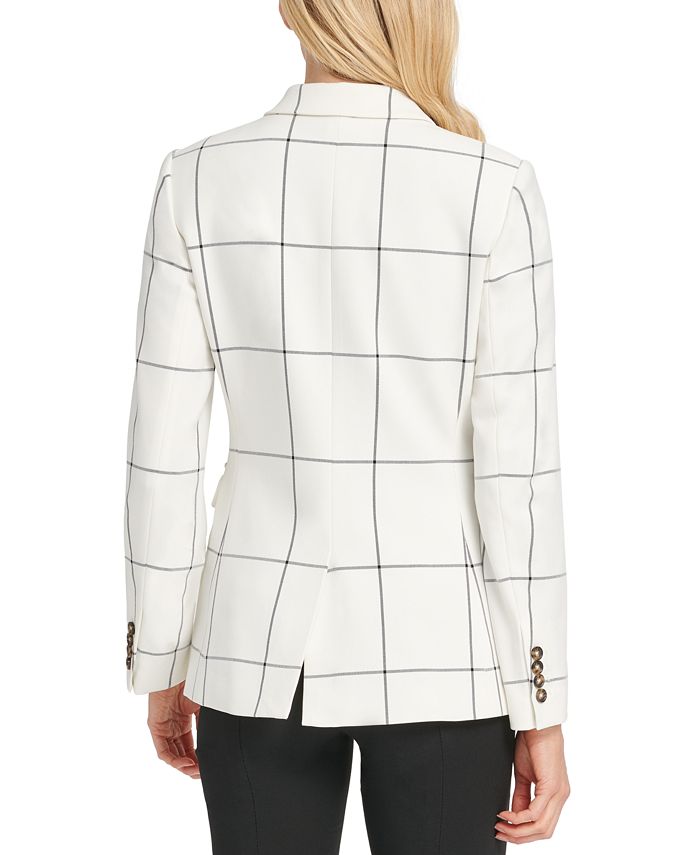DKNY Windowpane-Print Single-Button Blazer - Macy's