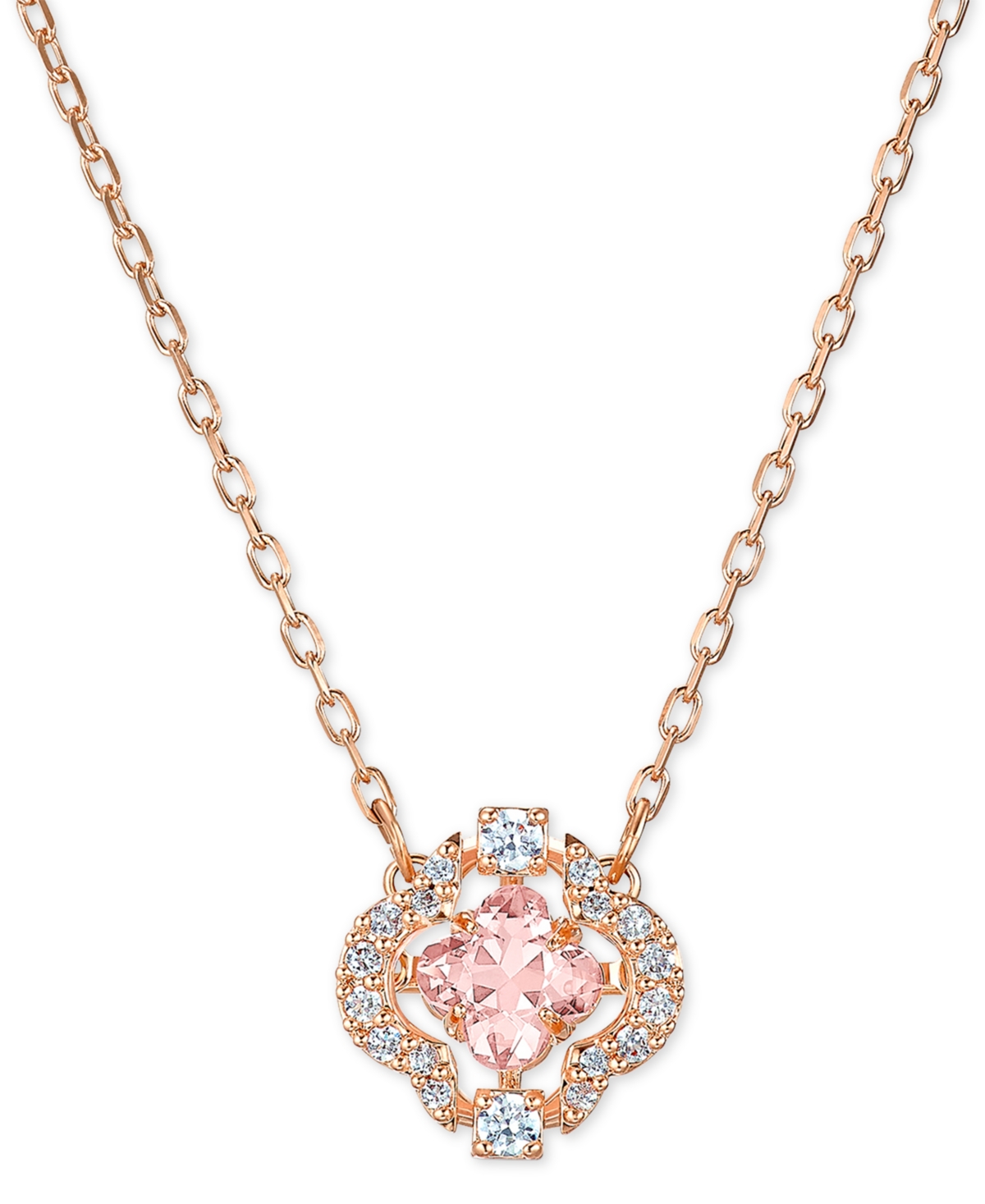 Click here for Swarovski Rose Gold-Tone Crystal Flower Pendant Ne... prices