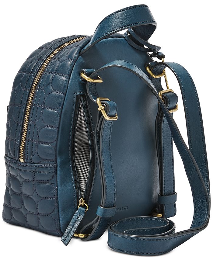 Fossil Megan Mini Leather Quilted Backpack - Macy's