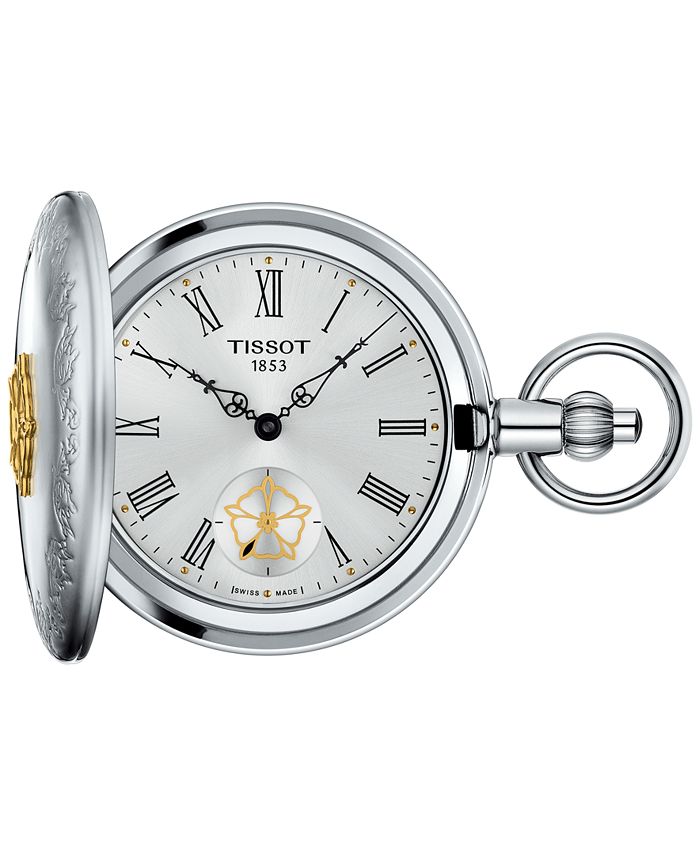 Tissot Unisex Swiss Automatic T-Pocket Double Savonnette Palladium ...