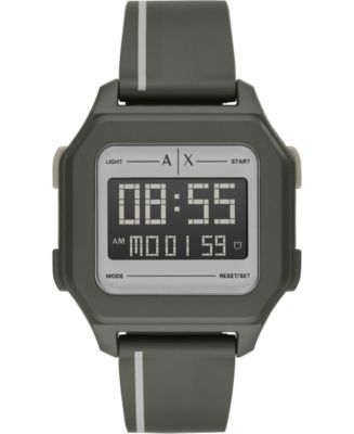 A|X Armani Exchange Men's Digital Olive Green Polyurethane Strap Watch ...