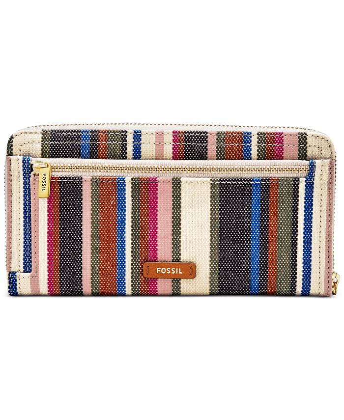 Fossil Logan Zip-Around Clutch Wallet - Macy's